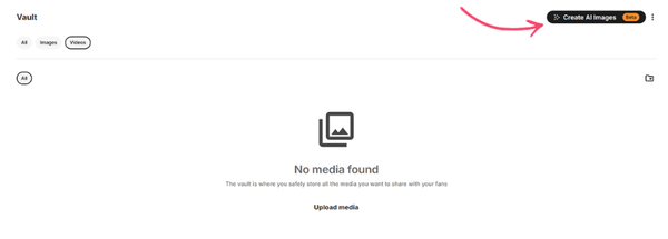 Fanvue's new AI Image Generator Tool